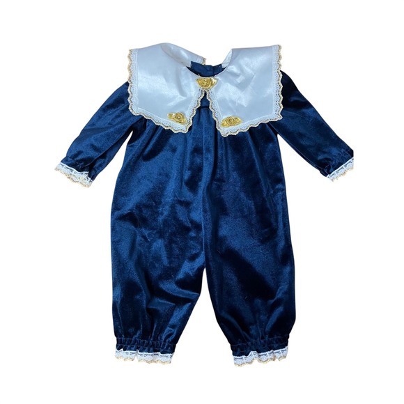 Brooke Lindsay | Bottoms | Vintage Baby Boy Navy Blue Velvet Outfit ...